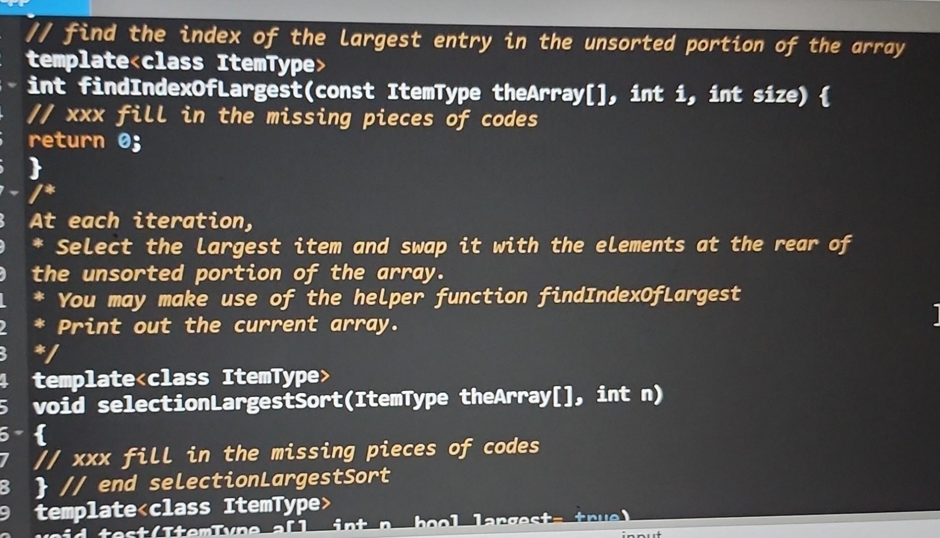 Solved 1/ find the index of the largest entry in the | Chegg.com
