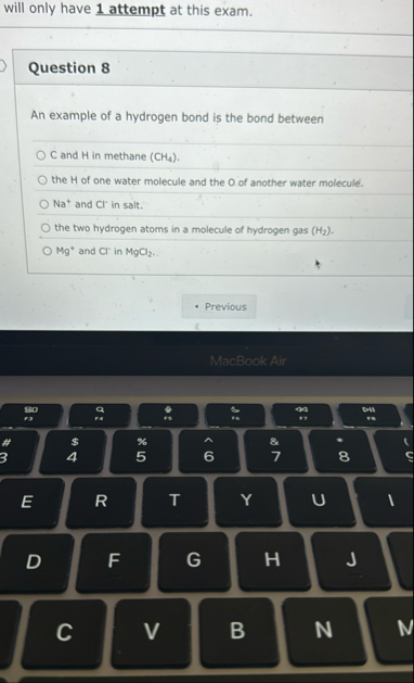 Solved will only have 1 ﻿attempt at this exam.Question 8An | Chegg.com