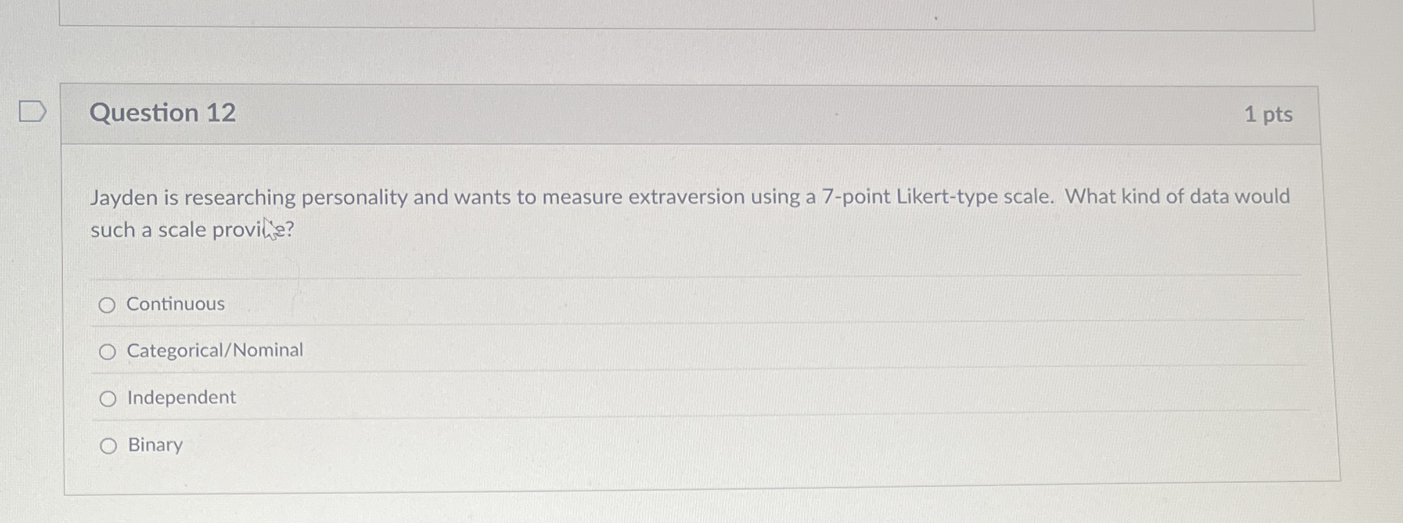Solved Question 121 ﻿ptsJayden is researching personality | Chegg.com