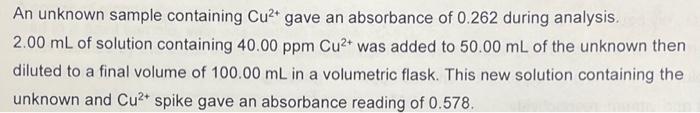 Solved what is the standard's final concentration in the | Chegg.com