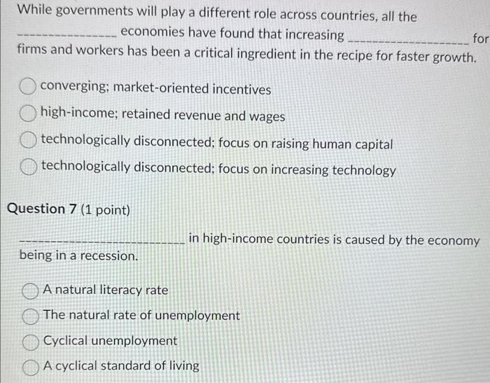 Solved While governments will play a different role across | Chegg.com