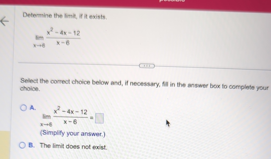 Solved Determine the limit, ﻿if it | Chegg.com