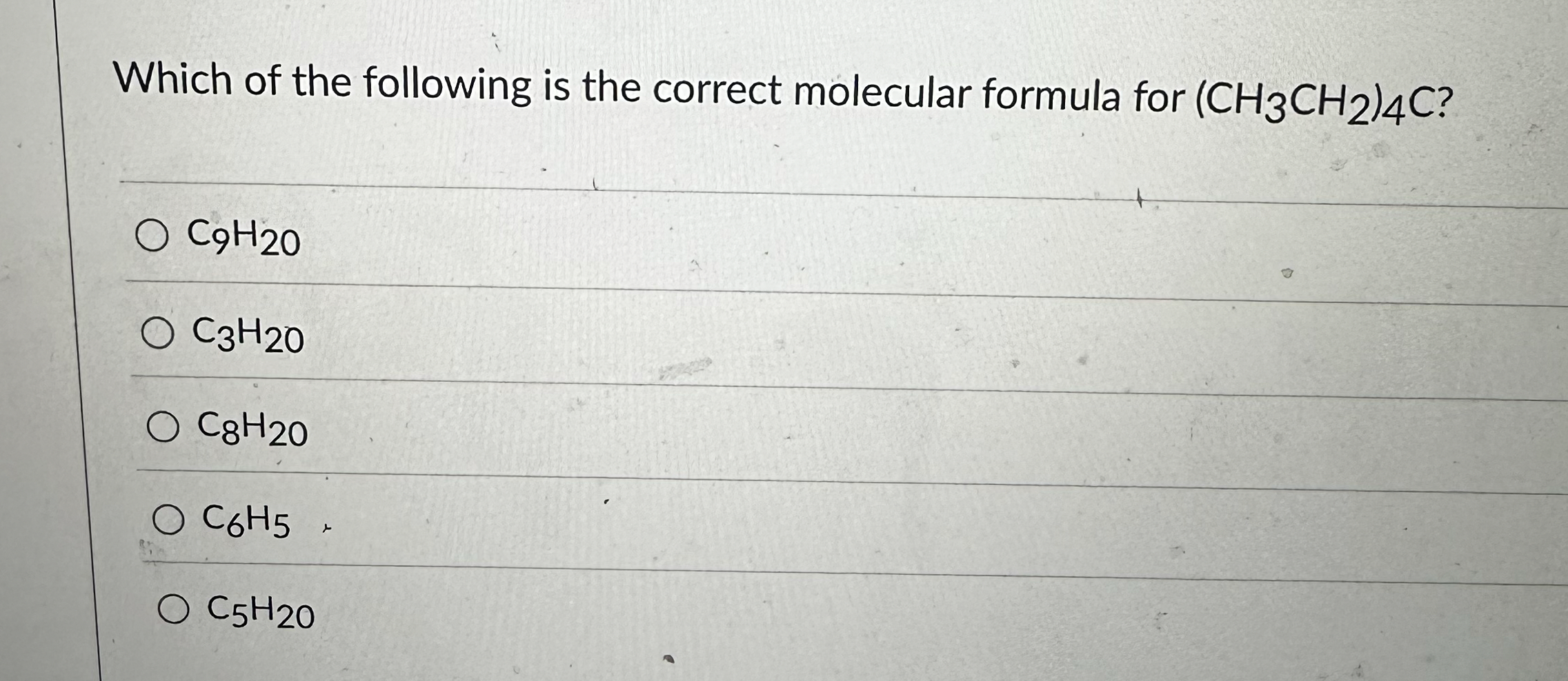 Solved Which of the following is the correct molecular | Chegg.com