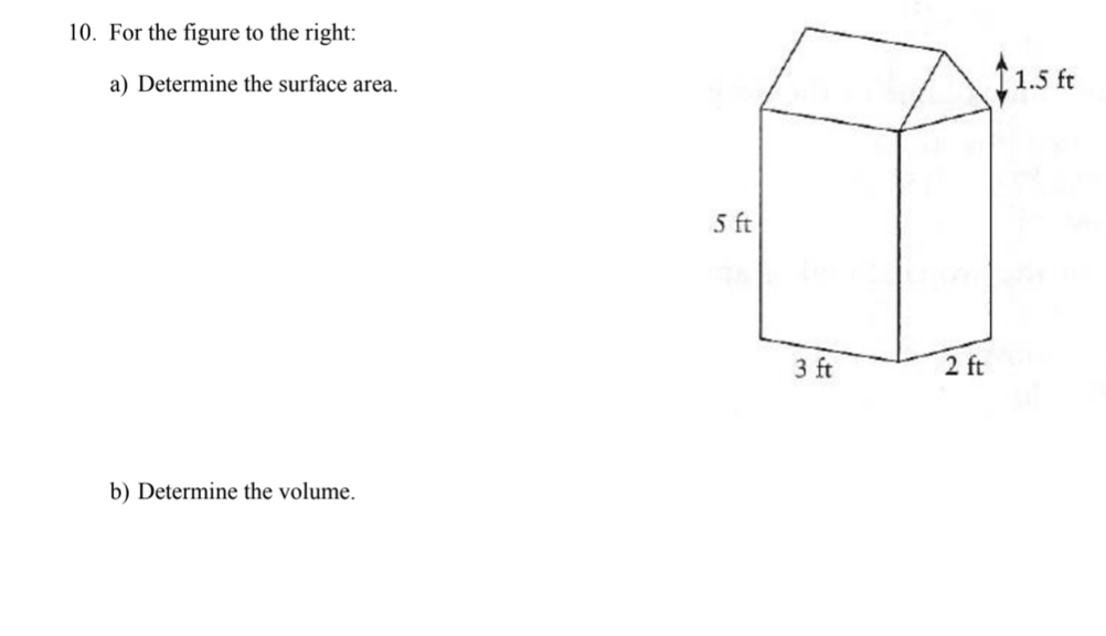 Solved For the figure to the right:a) ﻿Determine the surface | Chegg.com