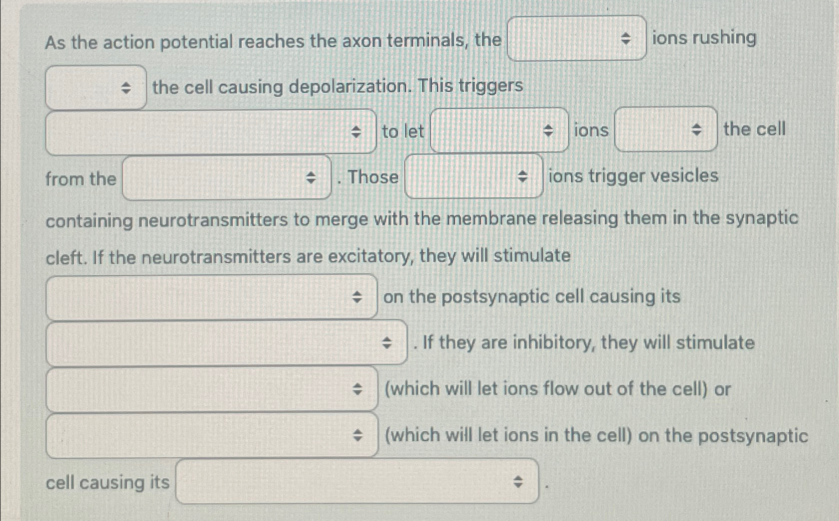 Solved As the action potential reaches the axon terminals, | Chegg.com