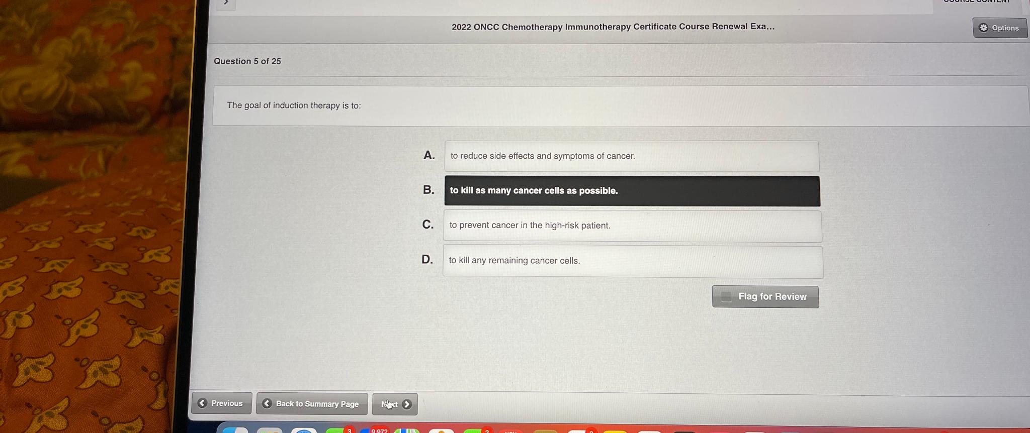 Solved 2022 ﻿ONCC Chemotherapy Immunotherapy Certificate | Chegg.com