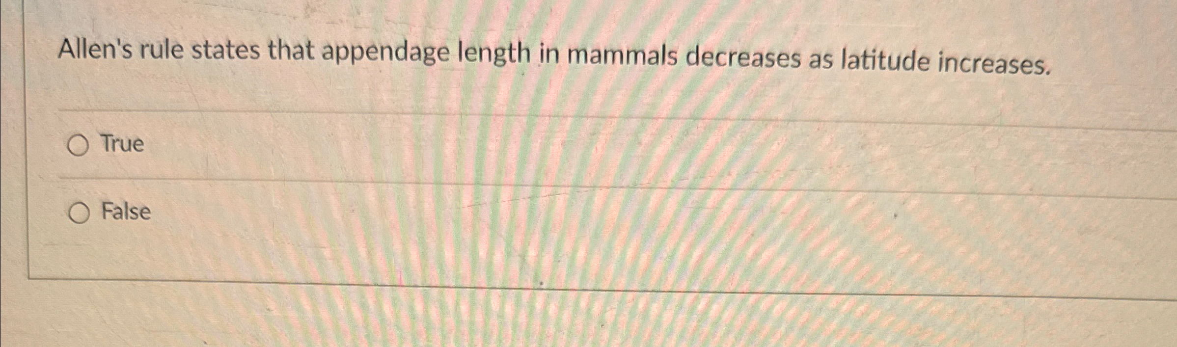 Solved Allen's rule states that appendage length in mammals | Chegg.com