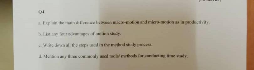 Solved a. Lxplain the main difference between macro-motion | Chegg.com