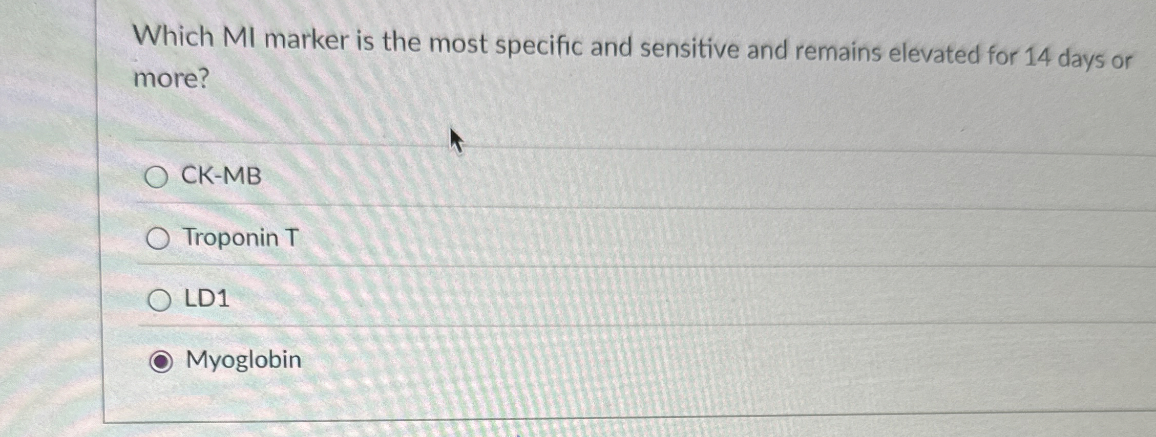 Solved Which MI marker is the most specific and sensitive | Chegg.com