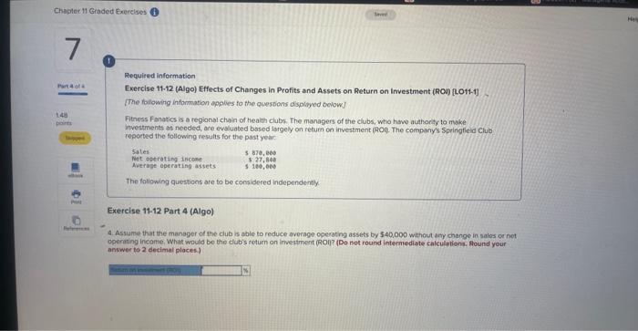 Solved Requited information Exercise 11-12 (Algo) Effects of | Chegg.com