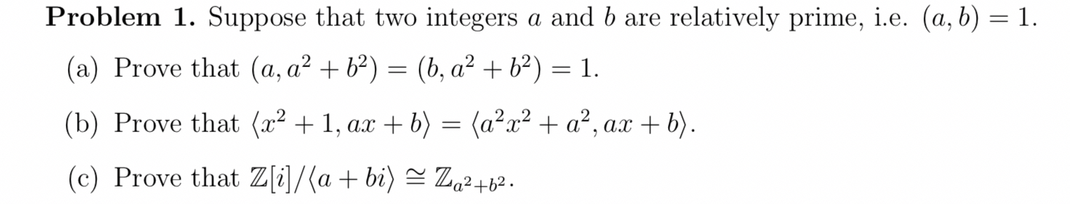 Solved Problem 1. ﻿Suppose that two integers a and b ﻿are | Chegg.com