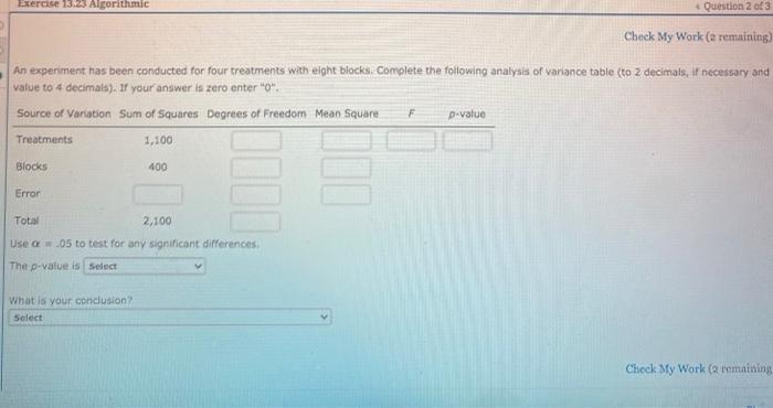 Solved Exercise 13.23 Algorithmic Question 2 of 3 Check My | Chegg.com