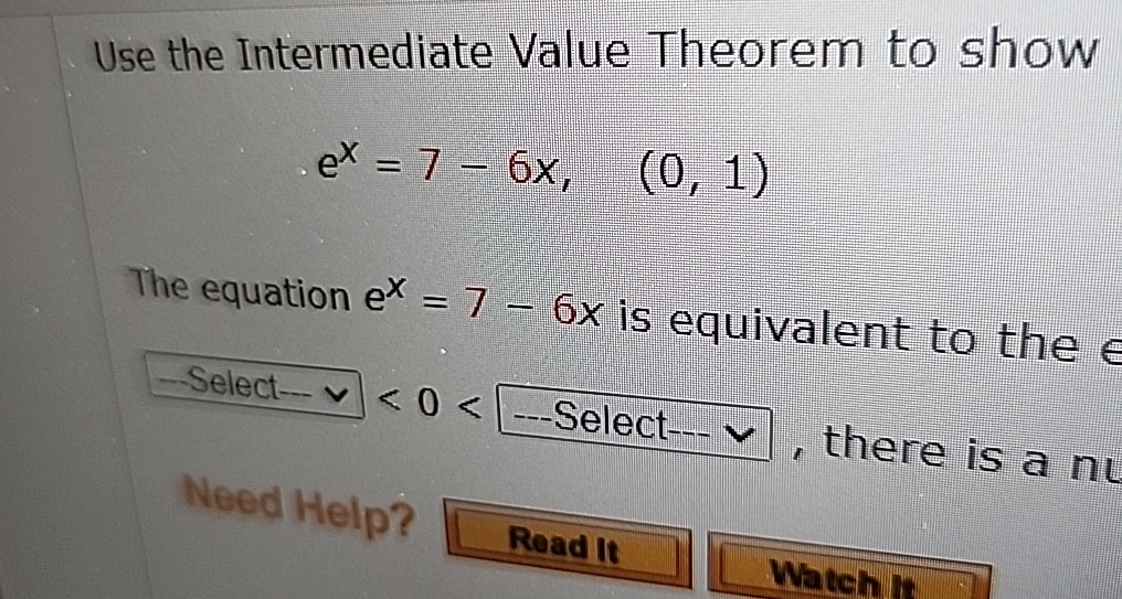 Solved Use the Intermediate Value Theorem to | Chegg.com