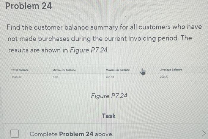 Solved Find the customer balance summary for all customers | Chegg.com