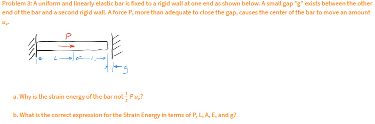 Solved Problem 3: A uniform and linearly elastic bar is | Chegg.com