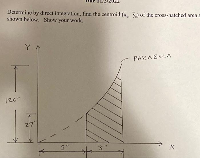 Solved Determine by direct integration, find the centroid | Chegg.com