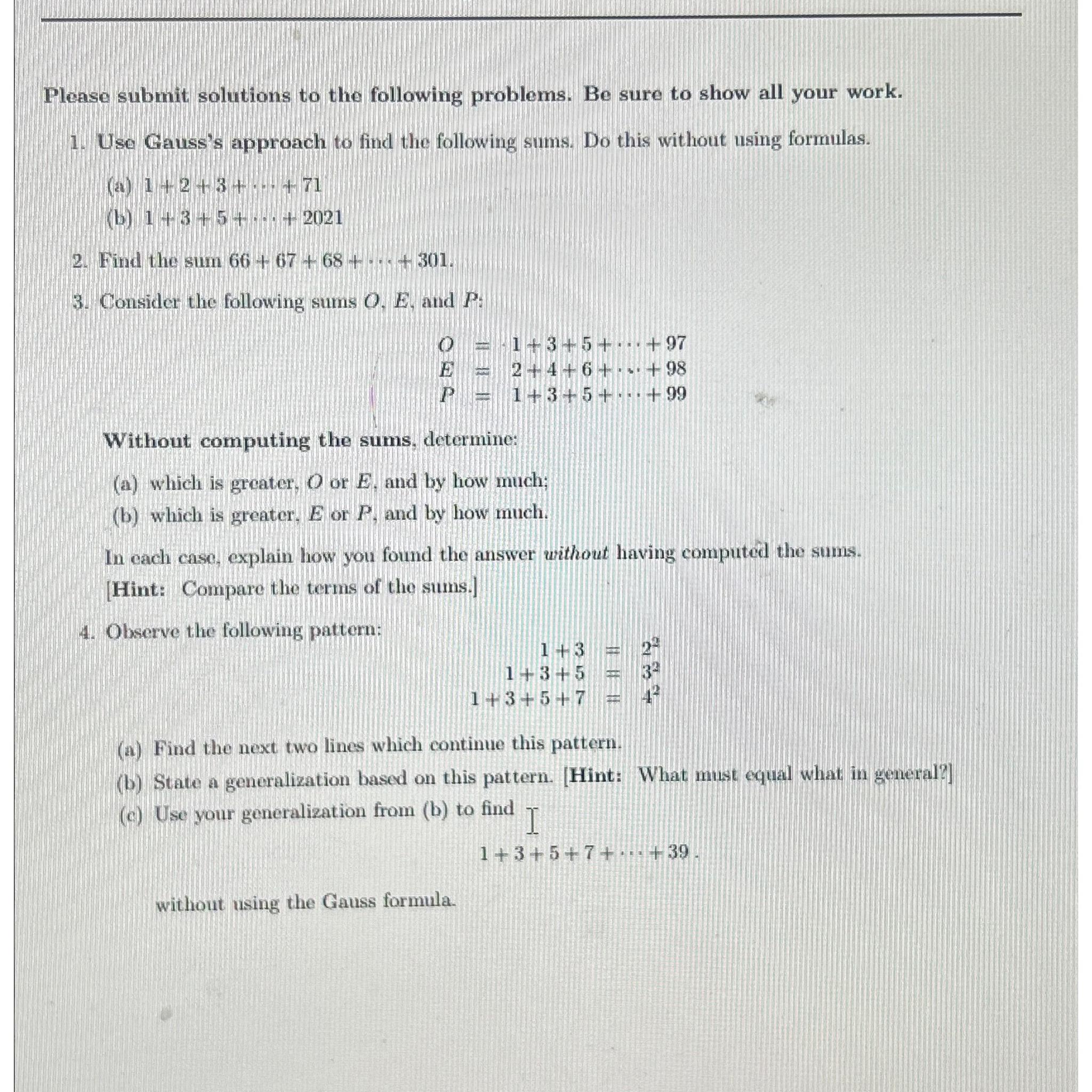 Solved Please submit solutions to the following problems. Be | Chegg.com