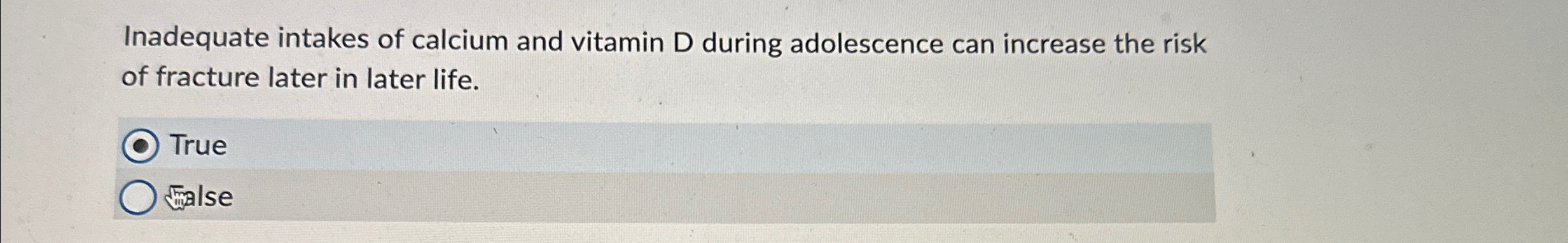 Solved Inadequate intakes of calcium and vitamin D during | Chegg.com