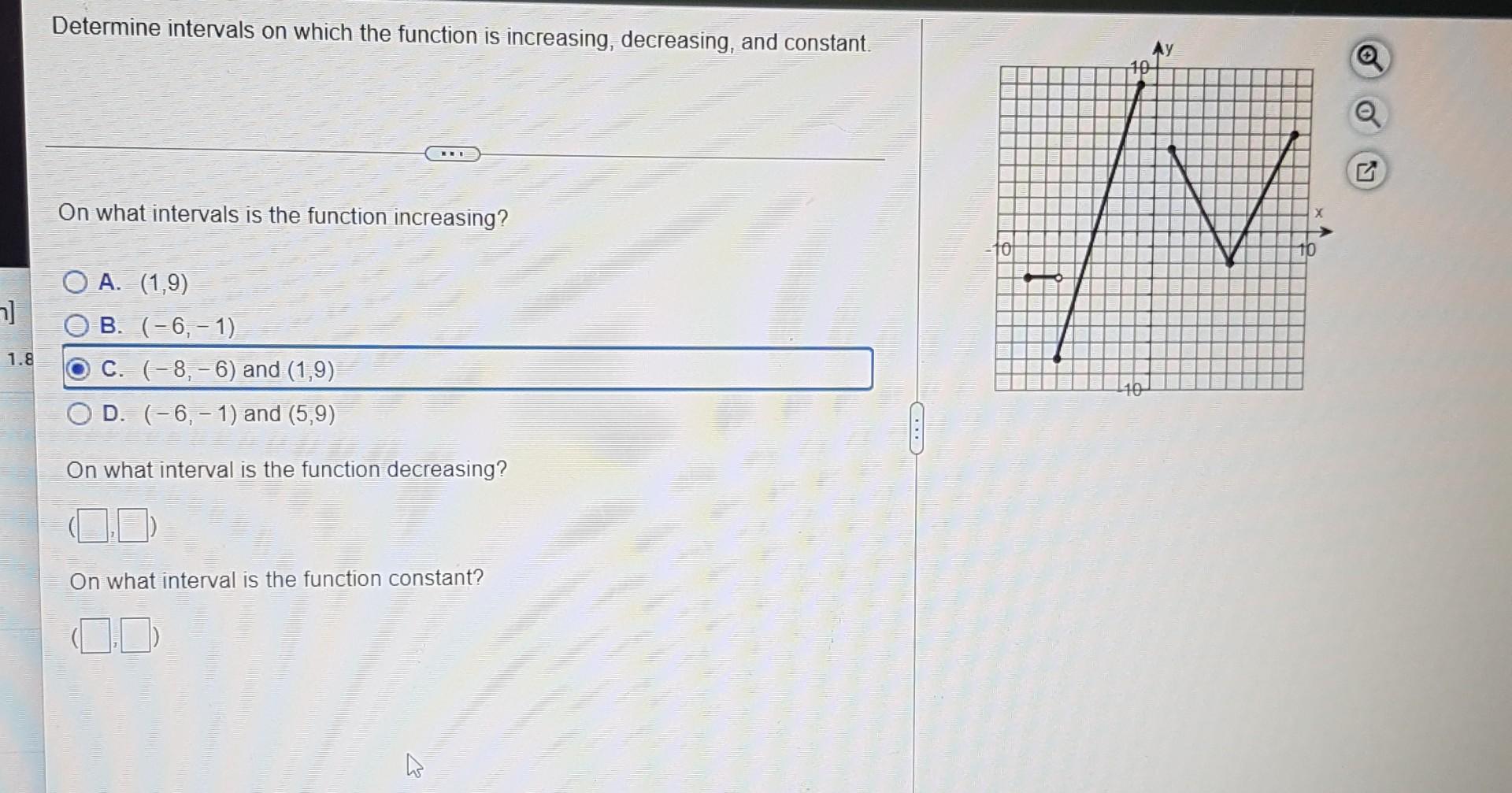 Solved 7] 1.8 Determine intervals on which the function is | Chegg.com