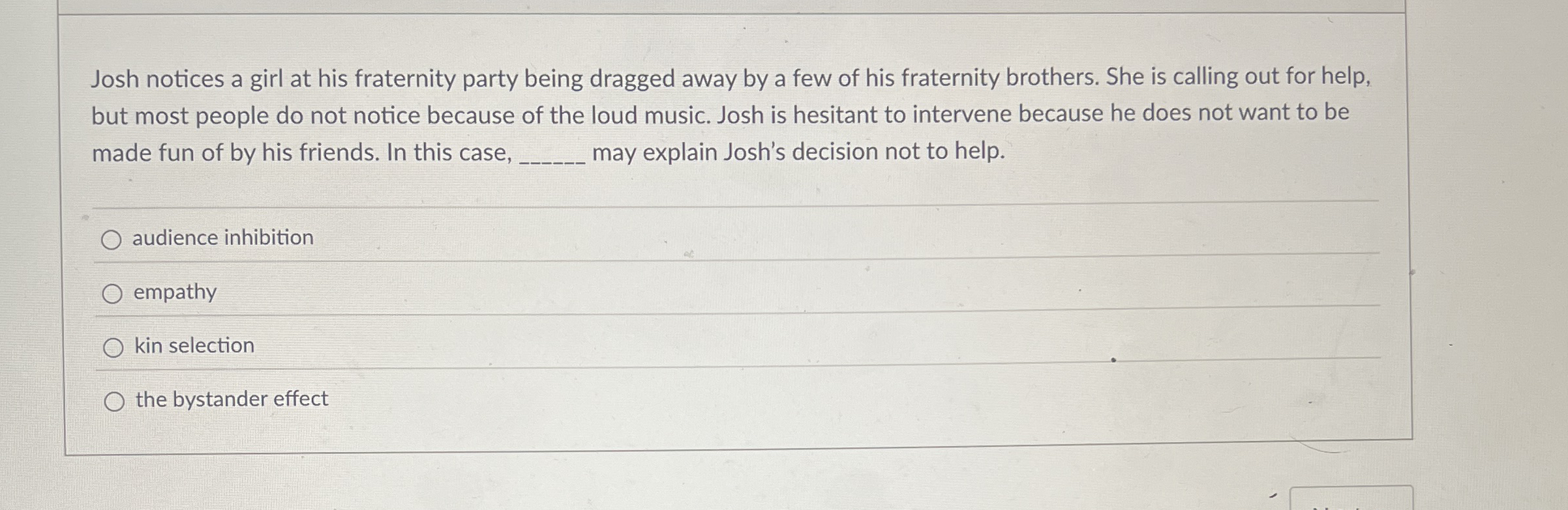 Josh notices a girl at his fraternity party being | Chegg.com