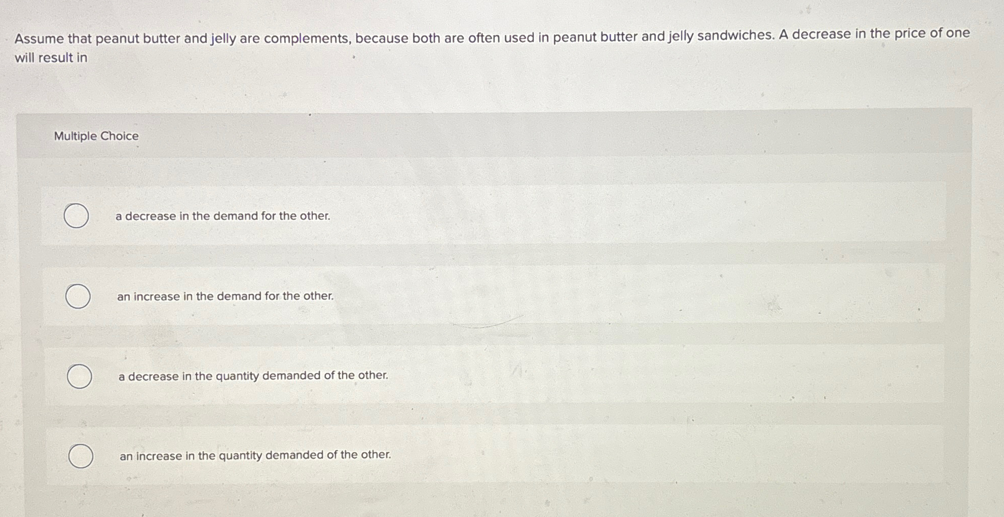 Solved Assume that peanut butter and jelly are complements, | Chegg.com