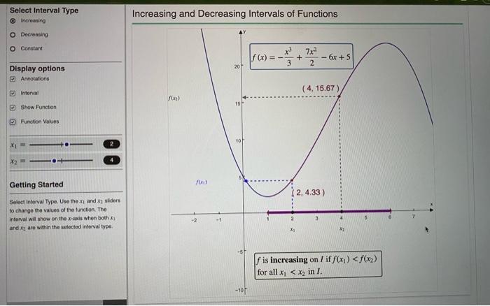 Solved Select the Inereasing bullet and check the Interval | Chegg.com