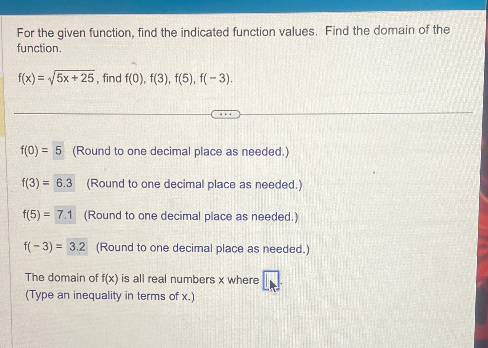 Solved For The Given Function Find The Indicated Function