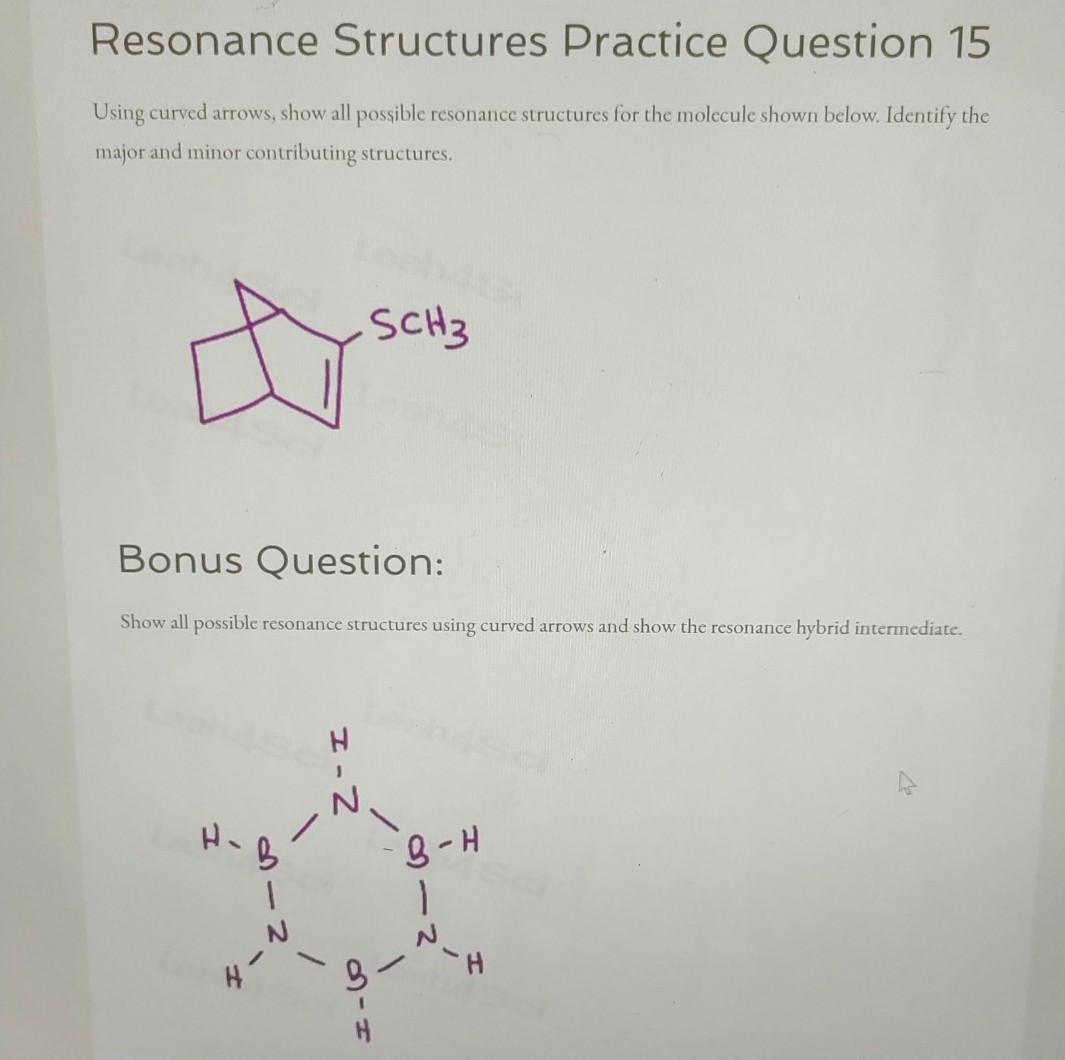 Solved Resonance Structures Practice Question 2 Draw all | Chegg.com