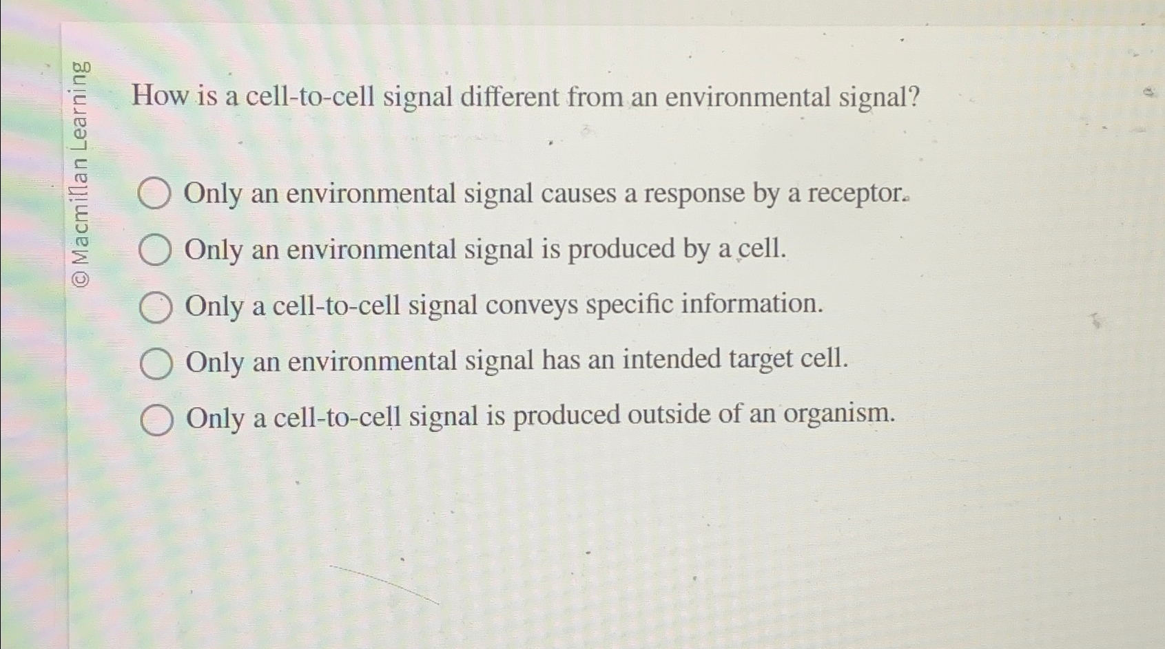 Solved How is a cell-to-cell signal different from an | Chegg.com
