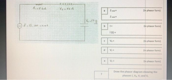 Solved Draw the phasor diagram showing the phasors I4VcVc | Chegg.com