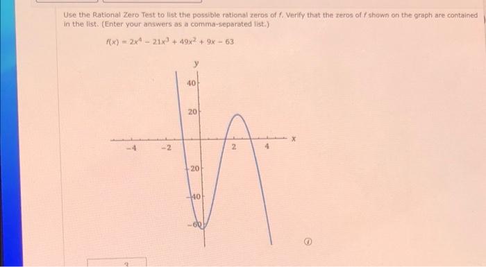 Solved Use the rational Zero Test to list the possible | Chegg.com