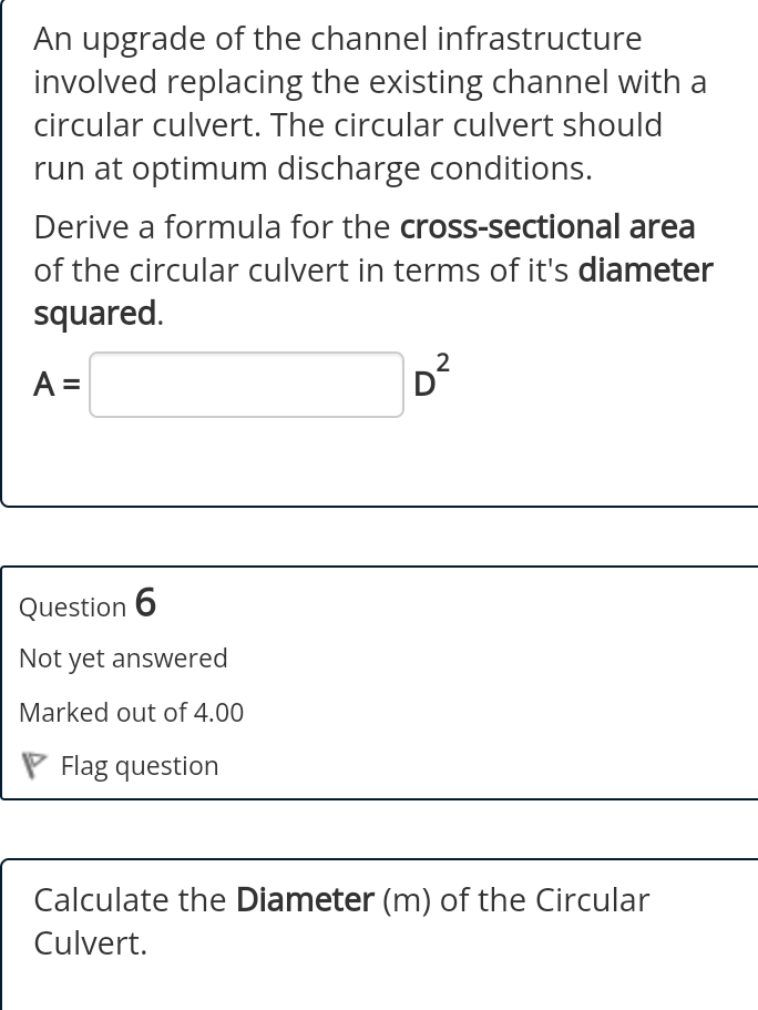 Solved A smooth lined concrete channel with the | Chegg.com