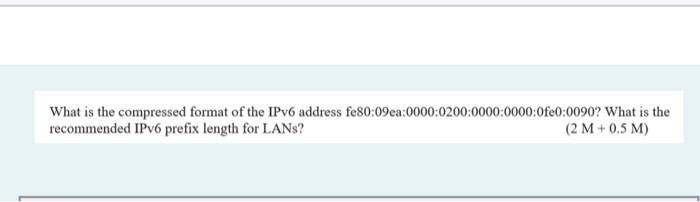 Solved What is the compressed format of the IPv6 address | Chegg.com