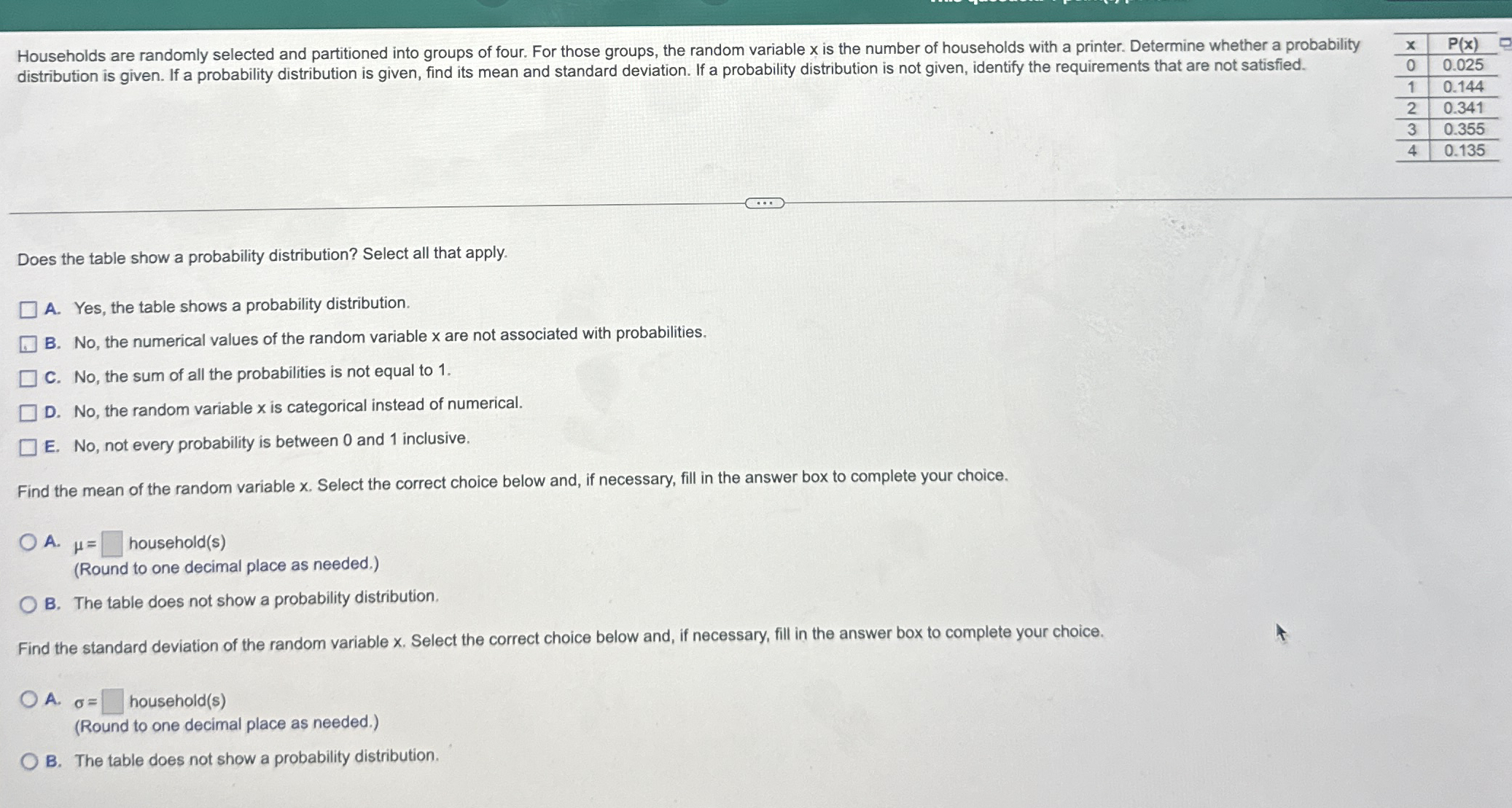 Solved Households are randomly selected and partitioned into | Chegg.com