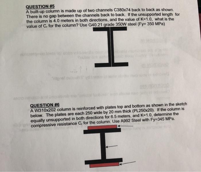 Solved QUESTION #5 A built-up column is made up of two | Chegg.com