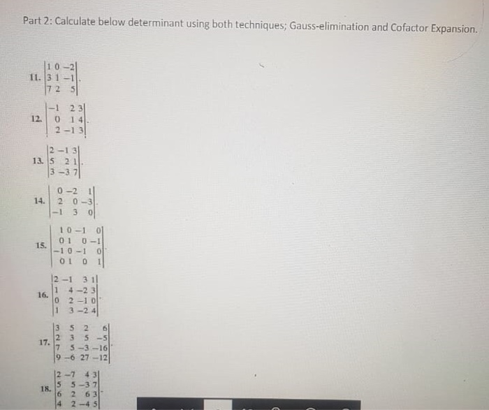 Solved Part 2: Calculate below determinant using both | Chegg.com
