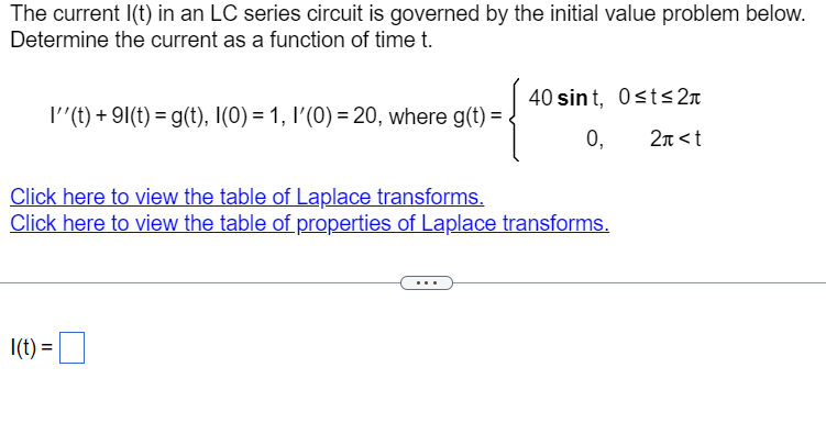 Solved Click here to view the table of Laplace | Chegg.com