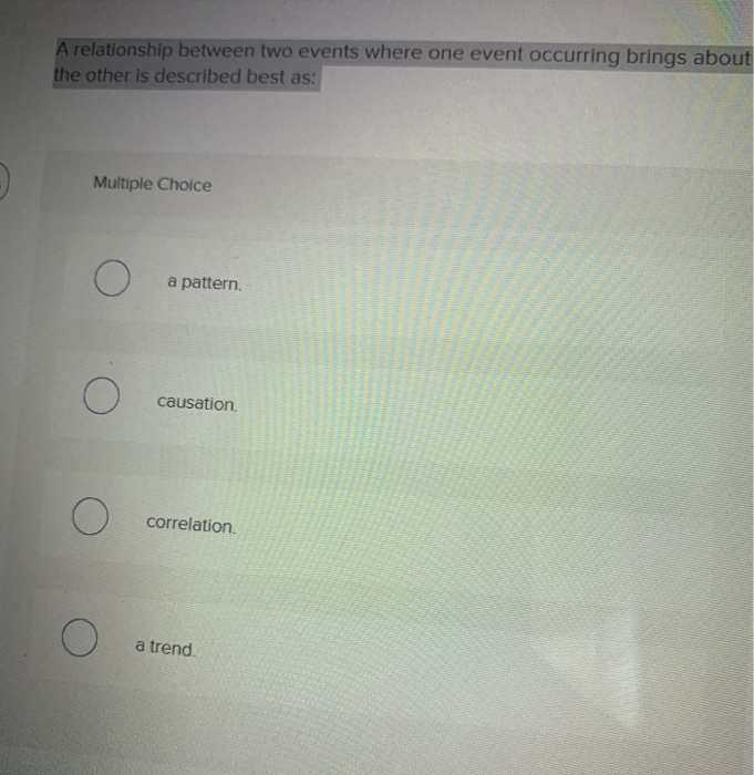 Solved a relationship between two events where one event | Chegg.com