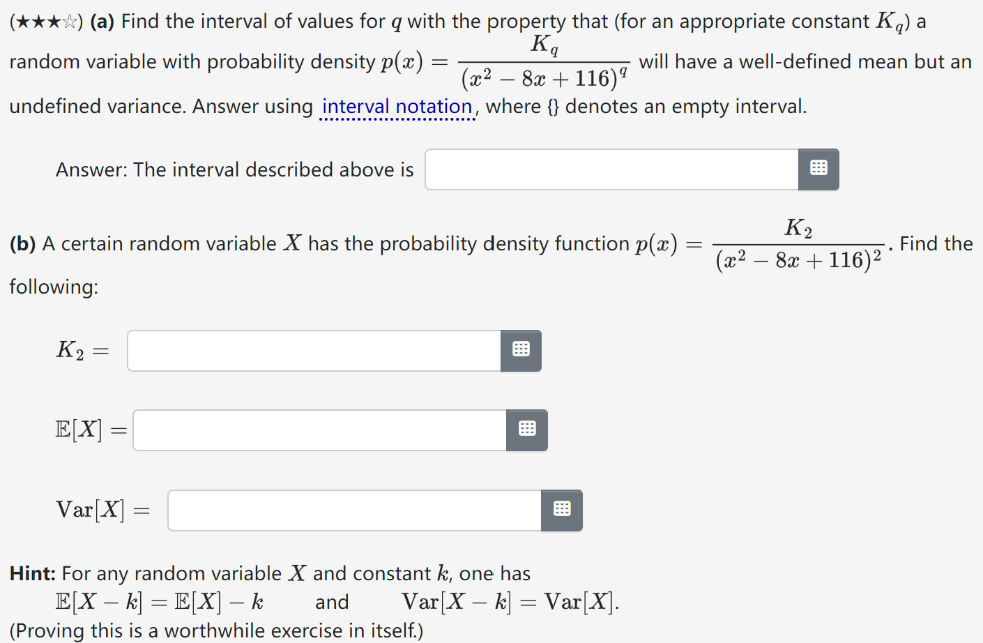 Solved ) (a) ﻿Find the interval of values for q ﻿with the | Chegg.com
