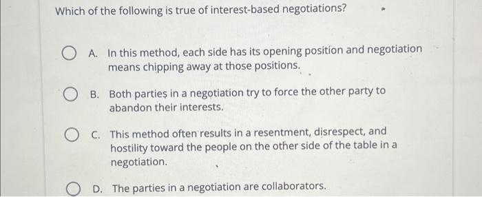 Solved Which of the following is true of interest-based | Chegg.com