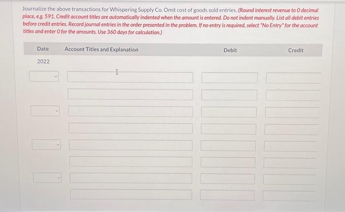 Solved Whispering Supply Co. has the following transactions | Chegg.com