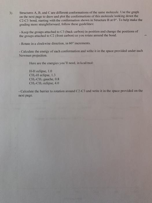 Solved Modeling Exercise 1. Conformation Use your model kit | Chegg.com