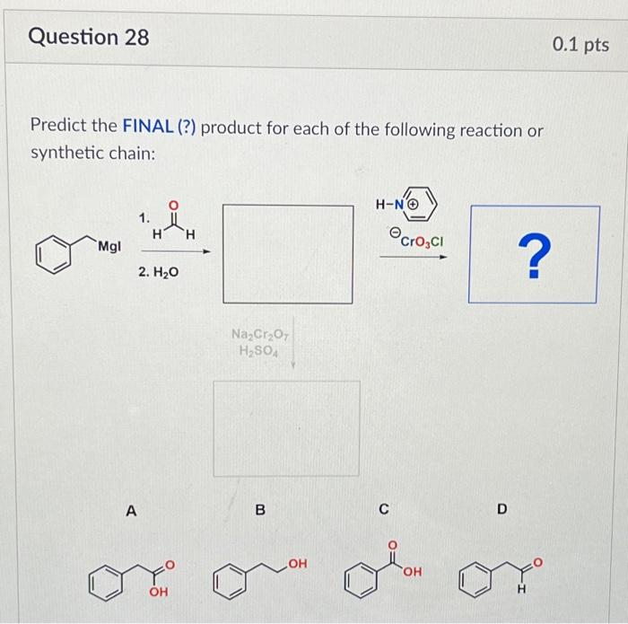 Solved Predict the FINAL (?) product for each of the | Chegg.com