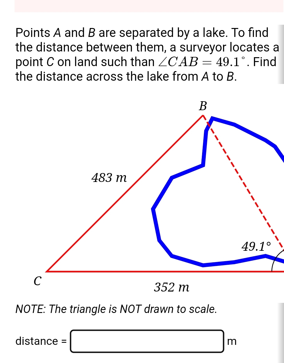 Solved Points A and B ﻿are separated by a lake. To find the | Chegg.com