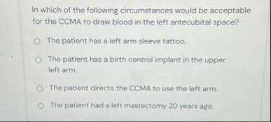 Solved In which of the following circumstances would be | Chegg.com