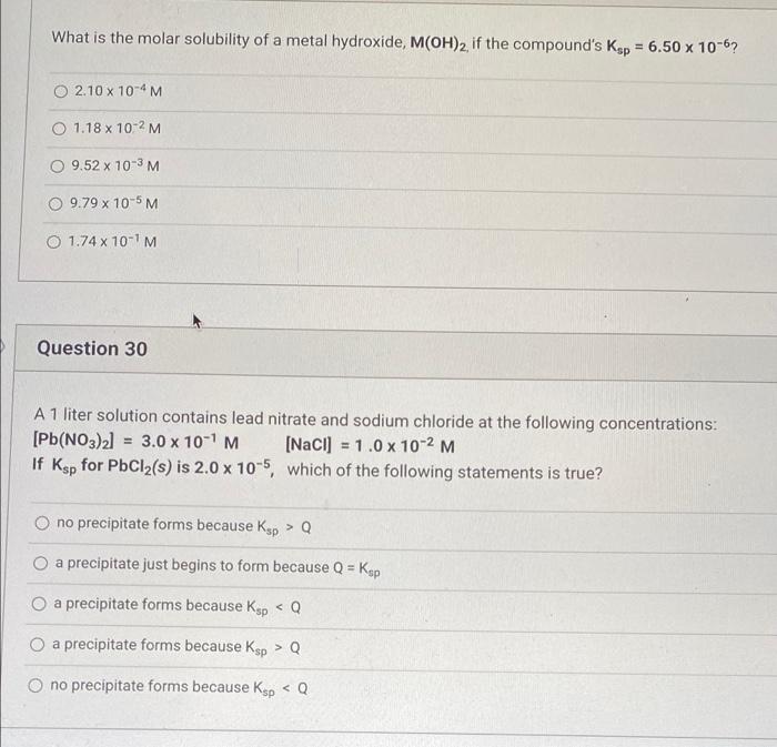 Solved Which of the following partially soluble compounds | Chegg.com