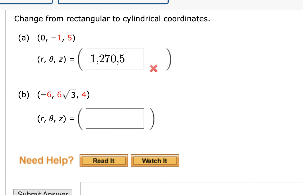 Solved Change from rectangular to cylindrical | Chegg.com