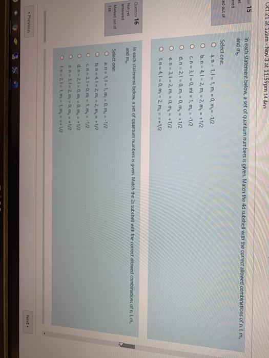 Solved eston 13 Which of the following are allowed spins for | Chegg.com