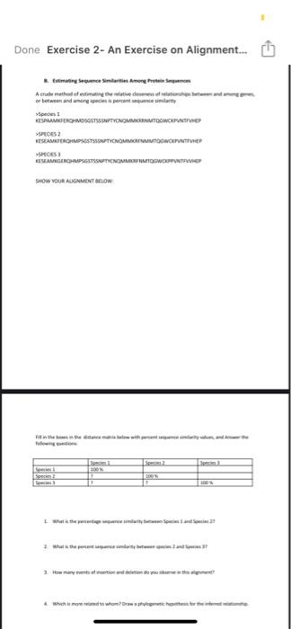 Solved Done Exercise 2- An Exercise on Alignment... | Chegg.com