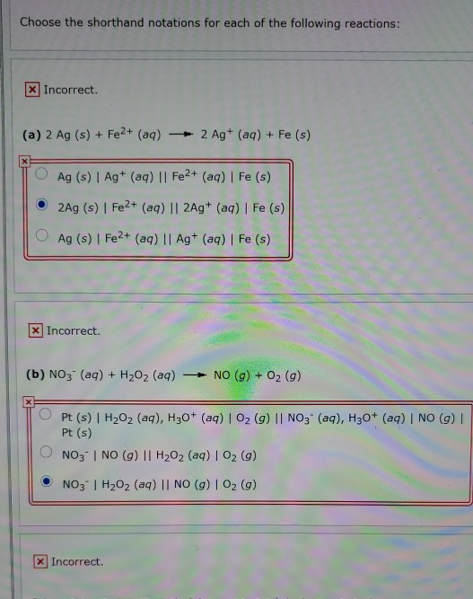 Solved Choose the shorthand notations for each of the | Chegg.com